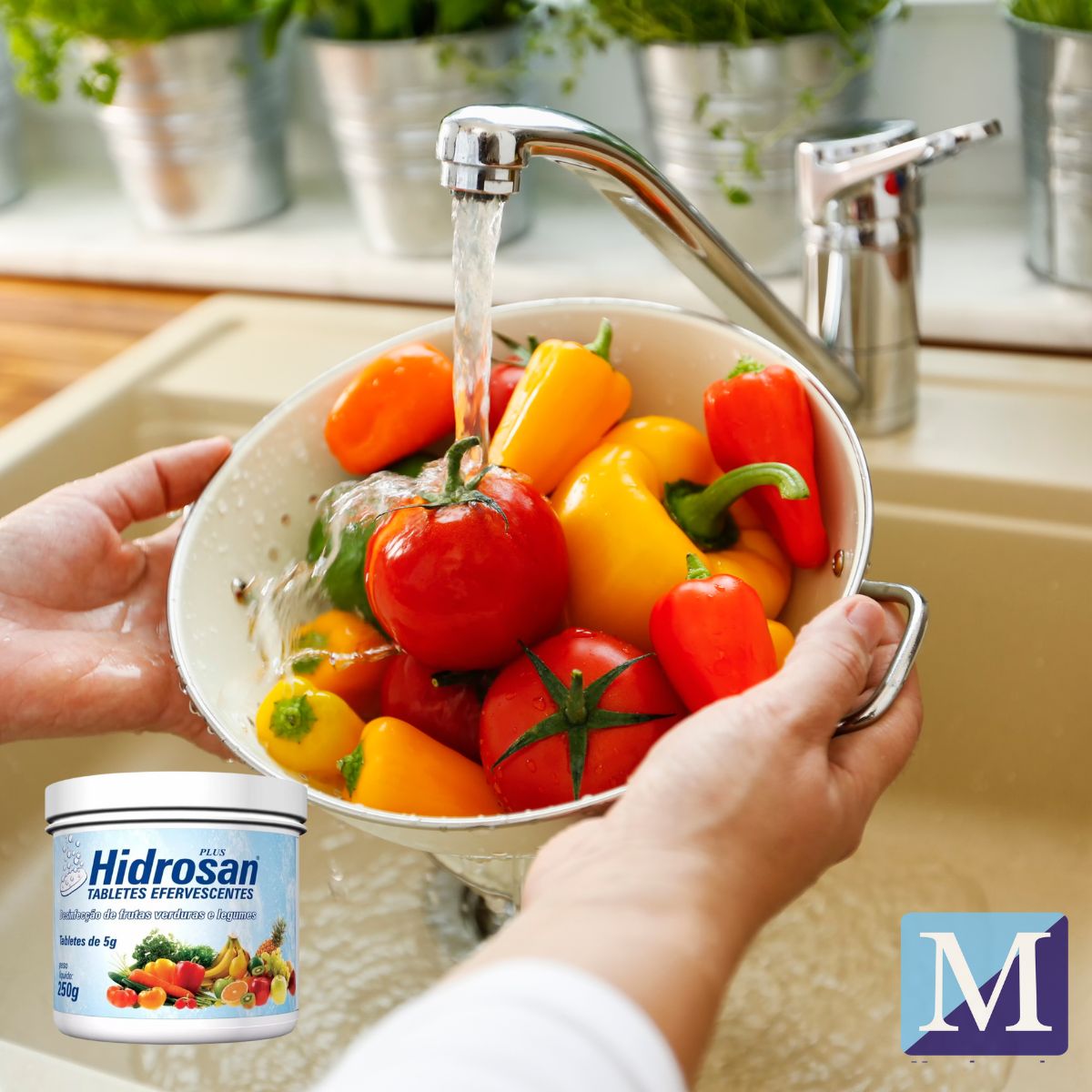 Hidrosan Plus Efervescente Desinfecção Hortifrutícolas 250g Marol Piscinas