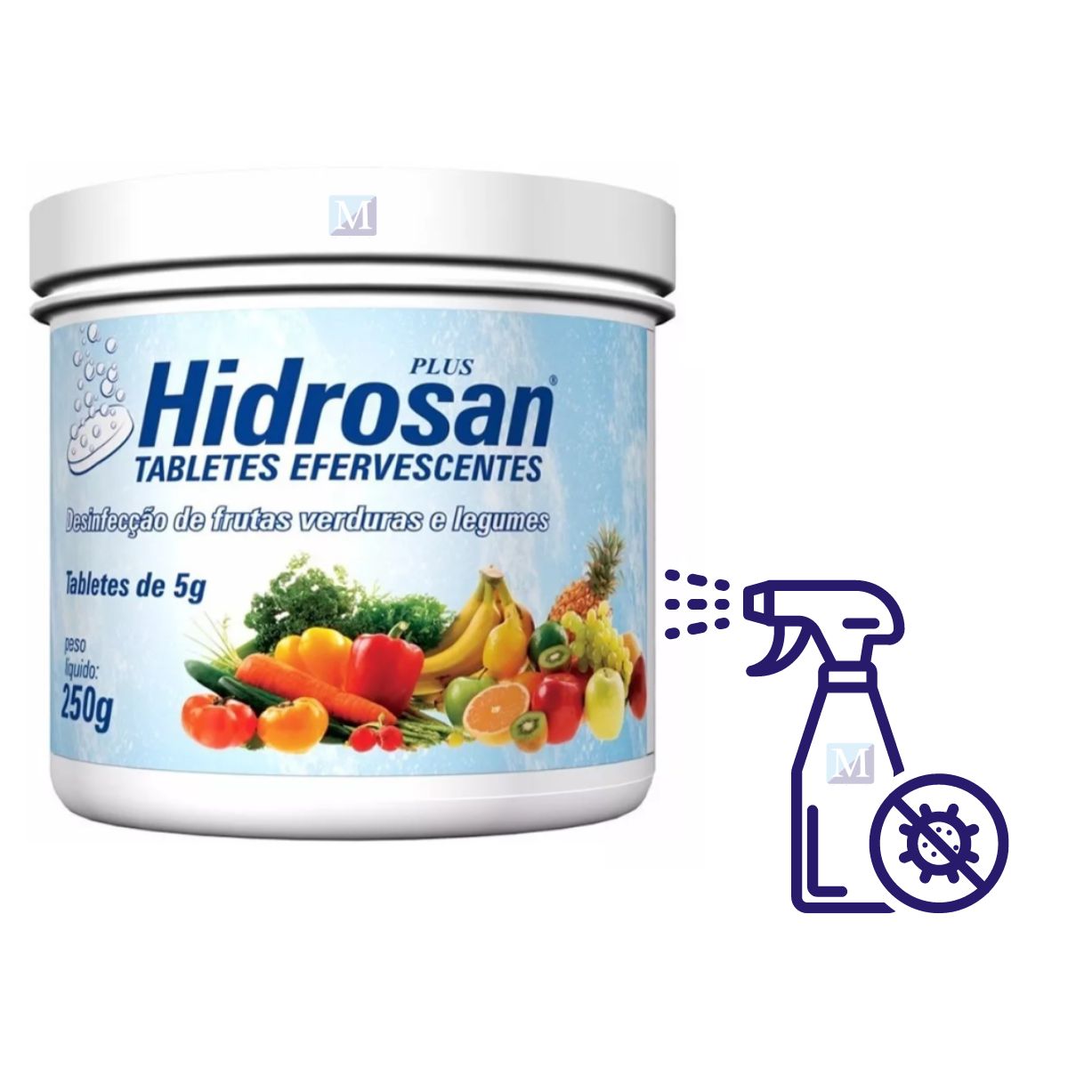 Hidrosan Plus Efervescente Desinfecção Hortifrutícolas 250g Marol Piscinas
