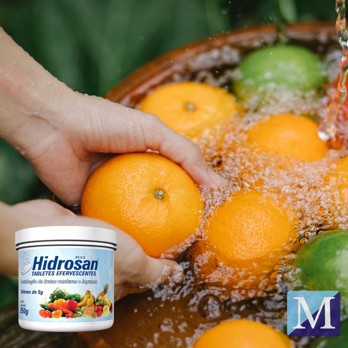 Hidrosan Plus Efervescente Desinfecção Hortifrutícolas 250g Marol Piscinas