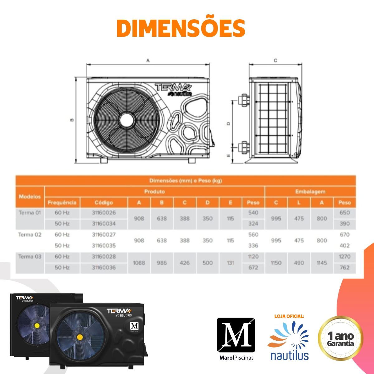 Trocador de Calor Terma Split 02 Nautilus Marol Piscinas