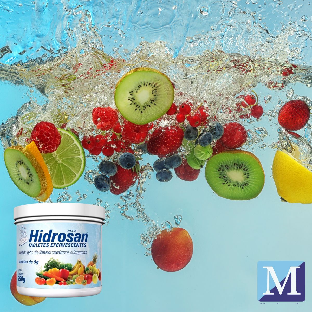 Hidrosan Plus Efervescente Desinfecção Hortifrutícolas 250g Marol Piscinas