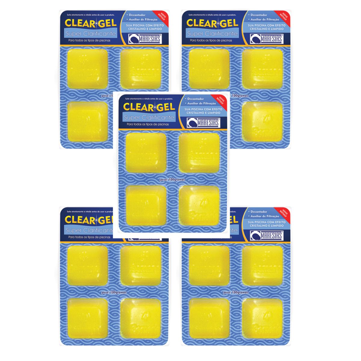 Clarificante Clear Gel 100g Maresias Kit C/5 Marol Piscinas