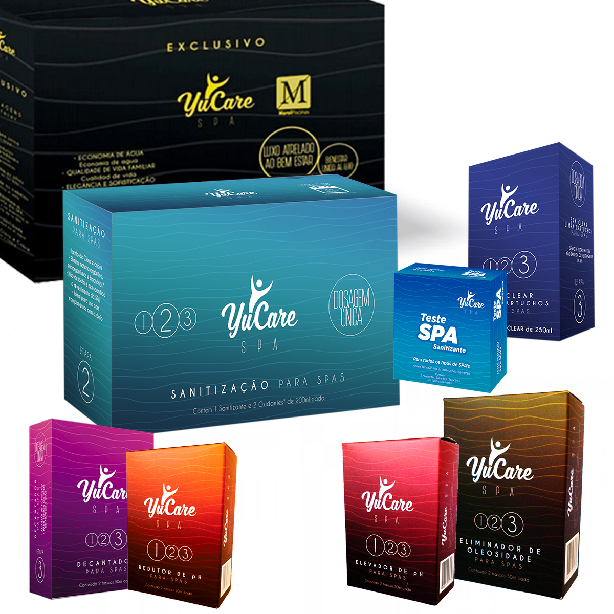 Kit Tratamento para spa Yucare Spa completo (3 unid) Marol Piscinas