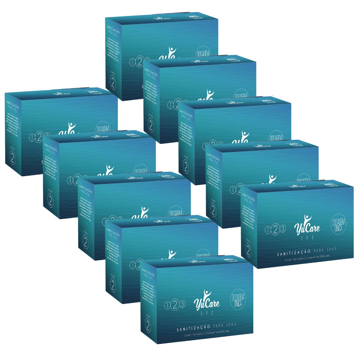 Kit Luxo Yucare 1 Sanispa 2 Oxispa (10 unidades) Marol Piscinas